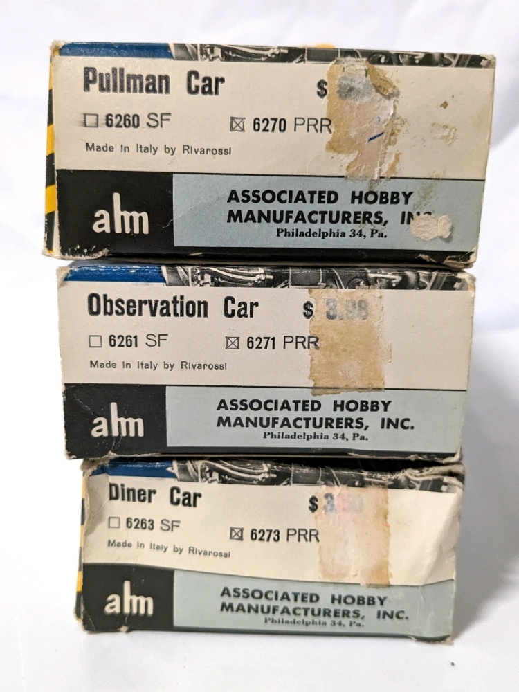 3 Vintage AHM HO Scale Model Pennsylvania Rail Road Train Cars: Pullman ...