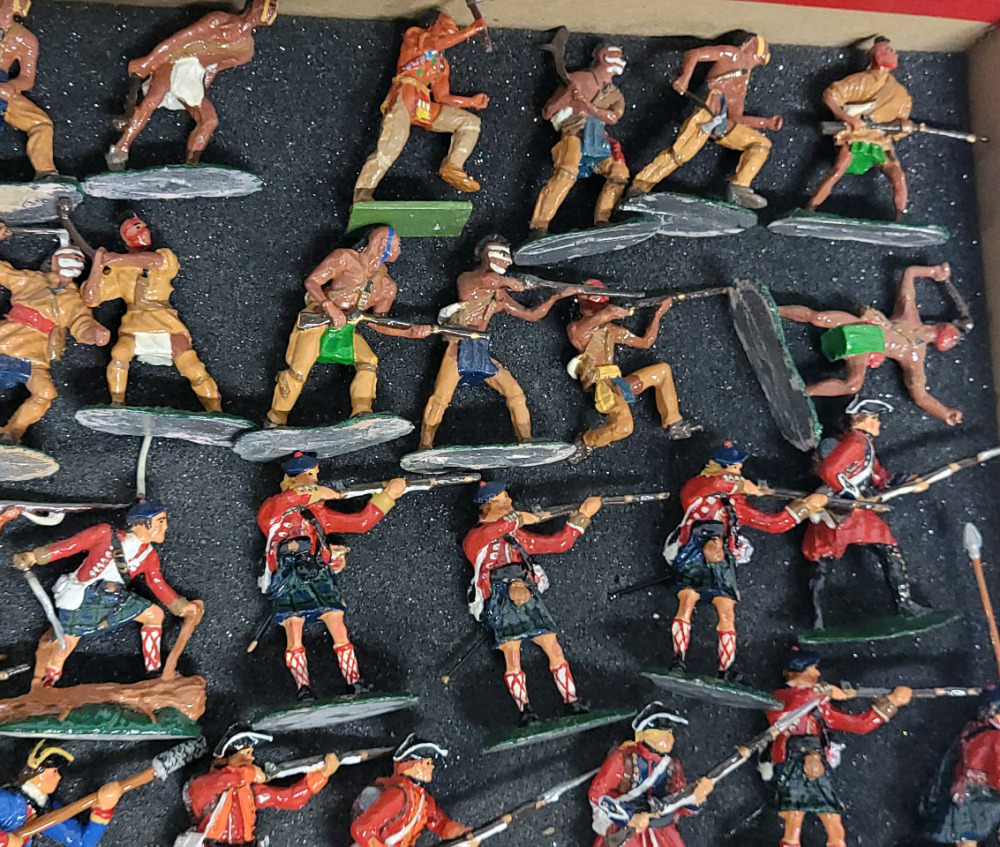 British Soldiers & Native Americans : 7 Year War Lead Miniatures , 50pc. Set