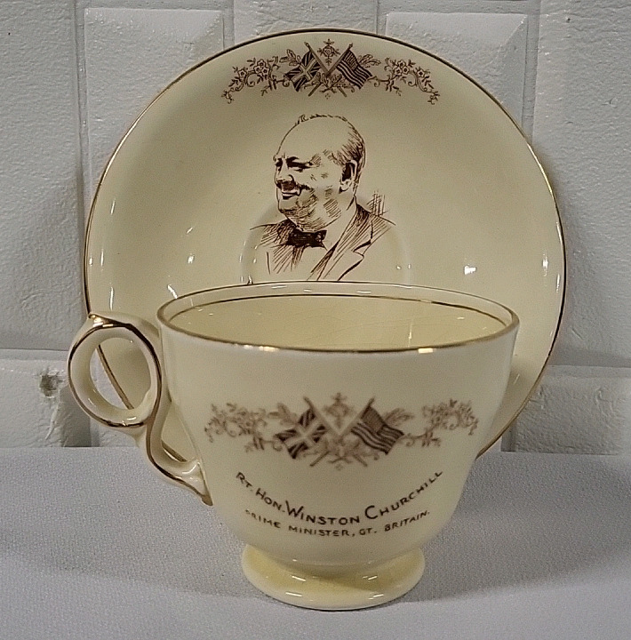 Vintage Royal Winton Winston Churchill Tea Cup & Saucer