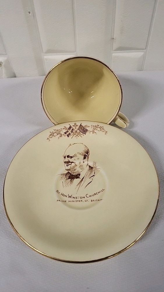 Vintage Royal Winton Winston Churchill Tea Cup & Saucer