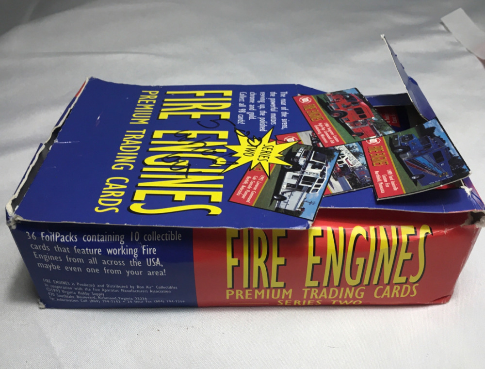 1993 Fire Engines Wax Pack Trading Cards
