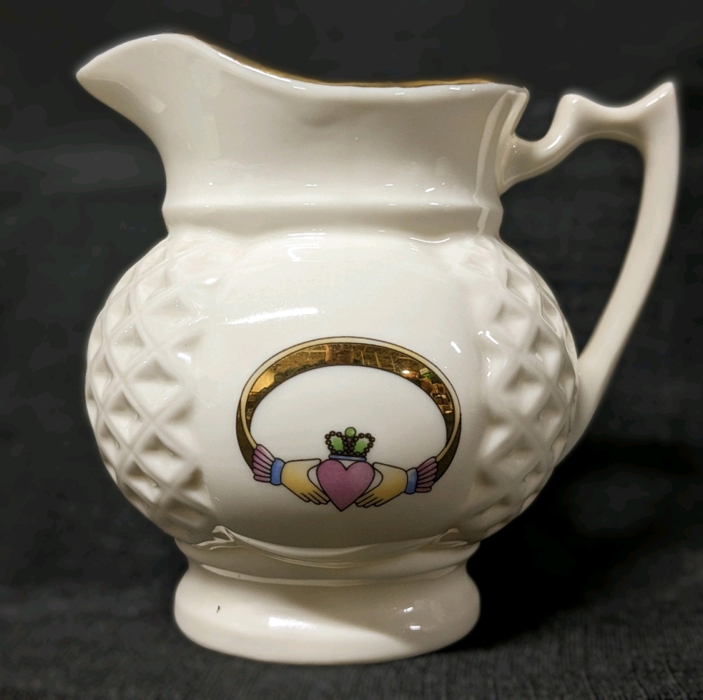 Vintage Donegal Parian Bone China Claddagh Ring Platter, Coffee Cup ...