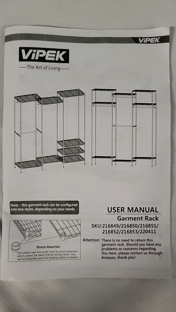 New Vipek Garment Rack - 2 Set Up Modes