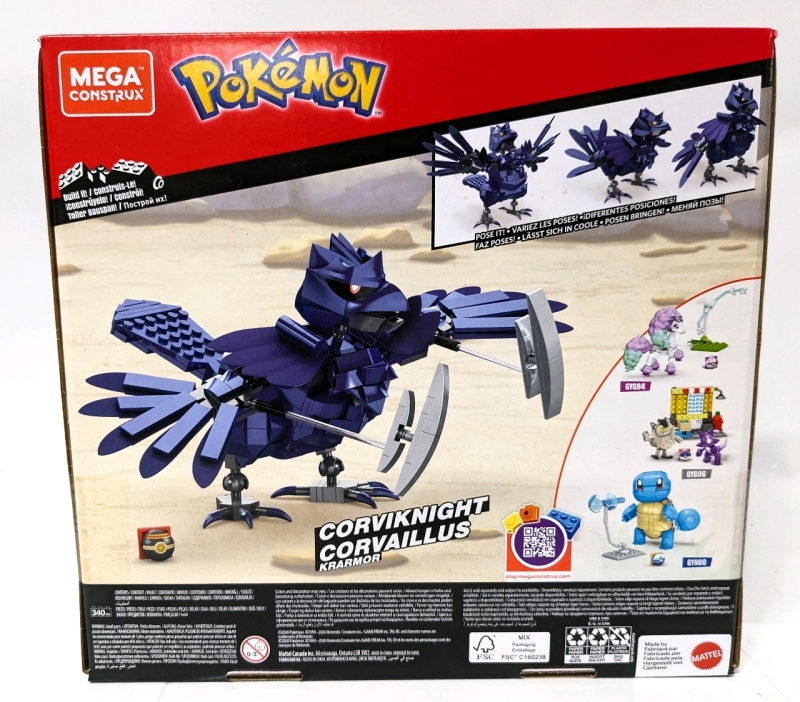 New POKEMON Corviknight Mega Construx Building Blocks , 340 Pieces