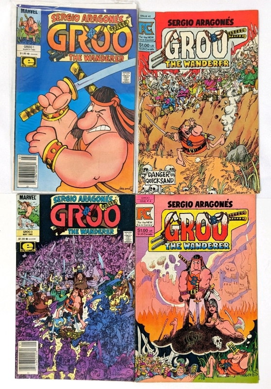 8 Vintage Marvel GROO THE WANDERER Comic Books : Issues #1 - 4, 10, 36 ...