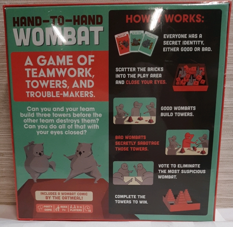 New Hand-To-Hand Wombat Game With closed eyes good wombats build towers and the bad wombats ...