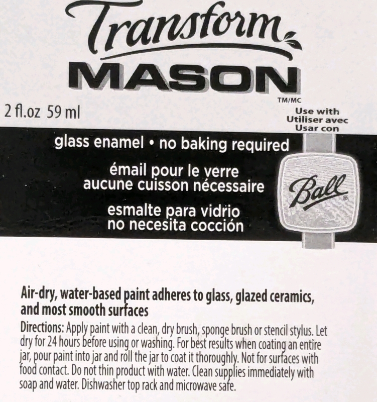 36 New TRANSFORM MASON Opaque Black Enamel Glass Paint for Glass ...