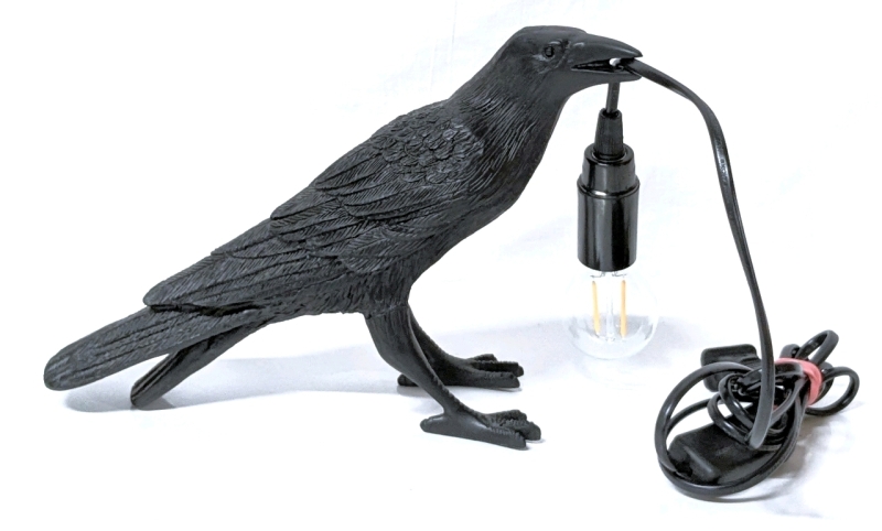 Fantastic As-New Crow with Lightbulb Accent Light | Crow measures 10 ...