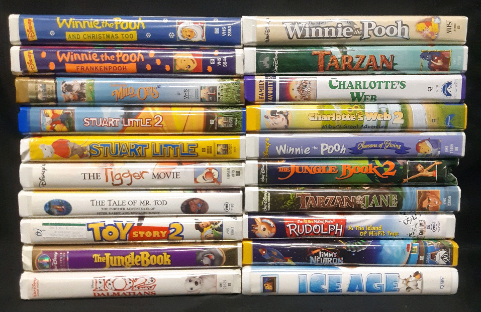 20 Vintage Assorted Kids & Family VHS Lot, Includes Disney, DreamWorks ...