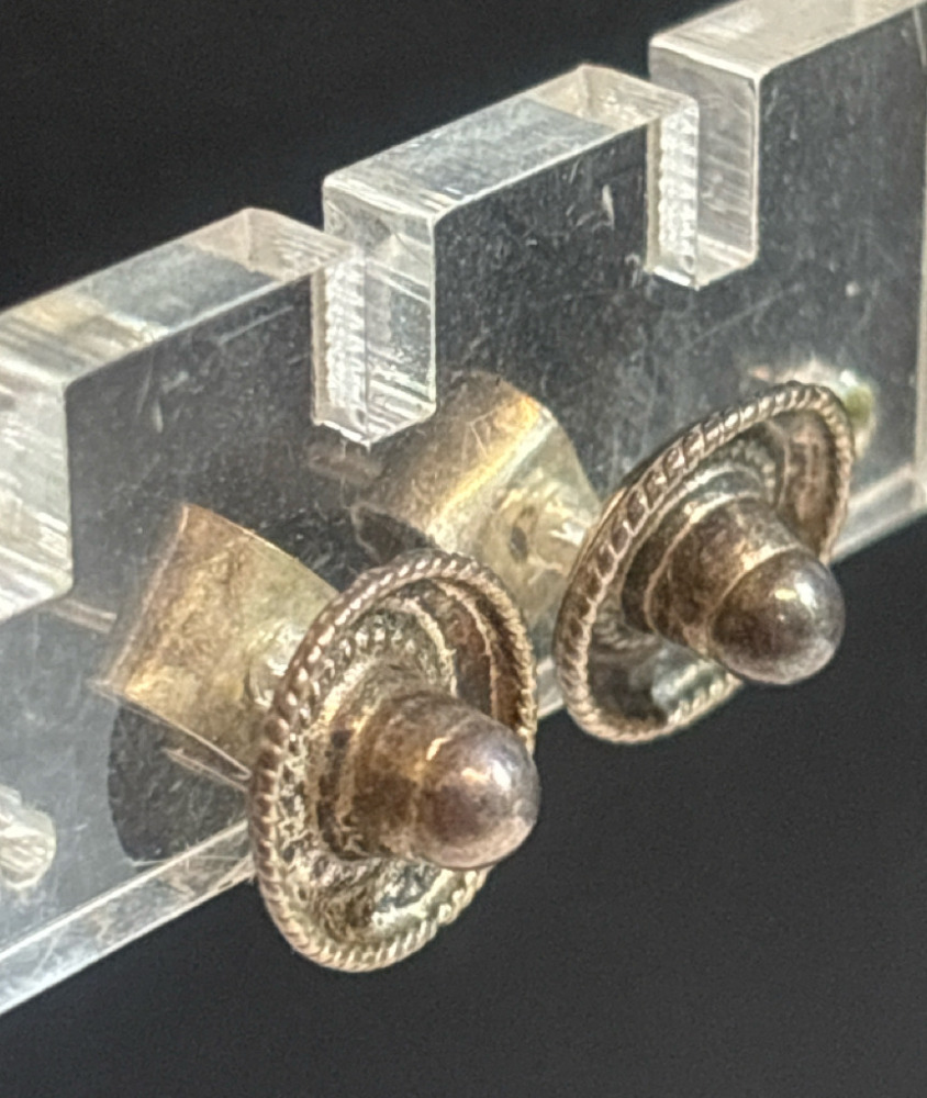 Sterling Sombrero Stud Earrings 925 RJ Sterling Hoop Earrings