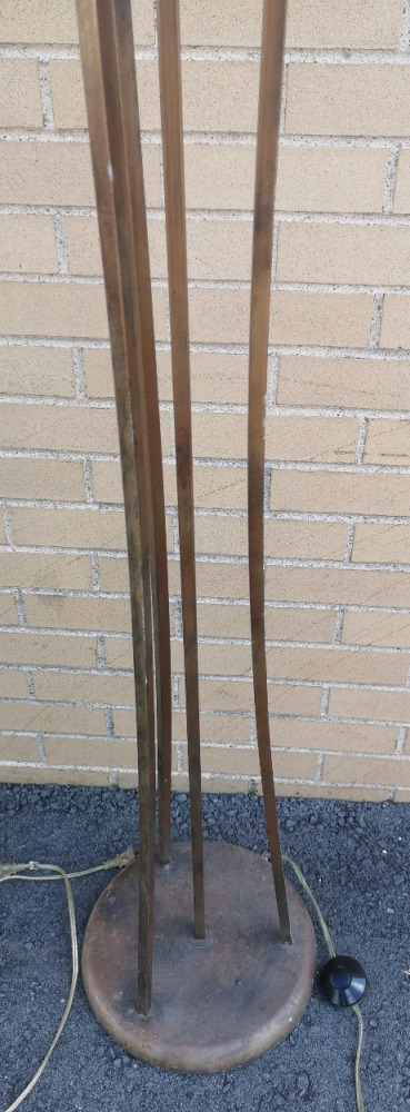 Pair of Vintage Heavy Metal Floor Lamps - Working 68 Tall
