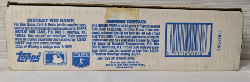 1991 Topps MLB 40 Years Of Baseball Complete Set 792 Picture Cards