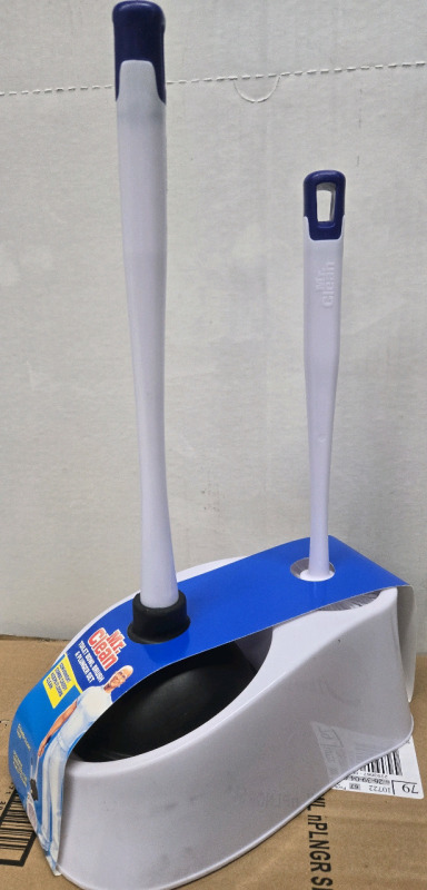 New | Mr.Clean Toilet Bowl Brush & Plunger Set 17 Tall