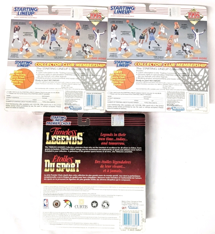 3 Vintage 1994-95 Kenner STARTING LINEUP NBA Basketball Figures With ...