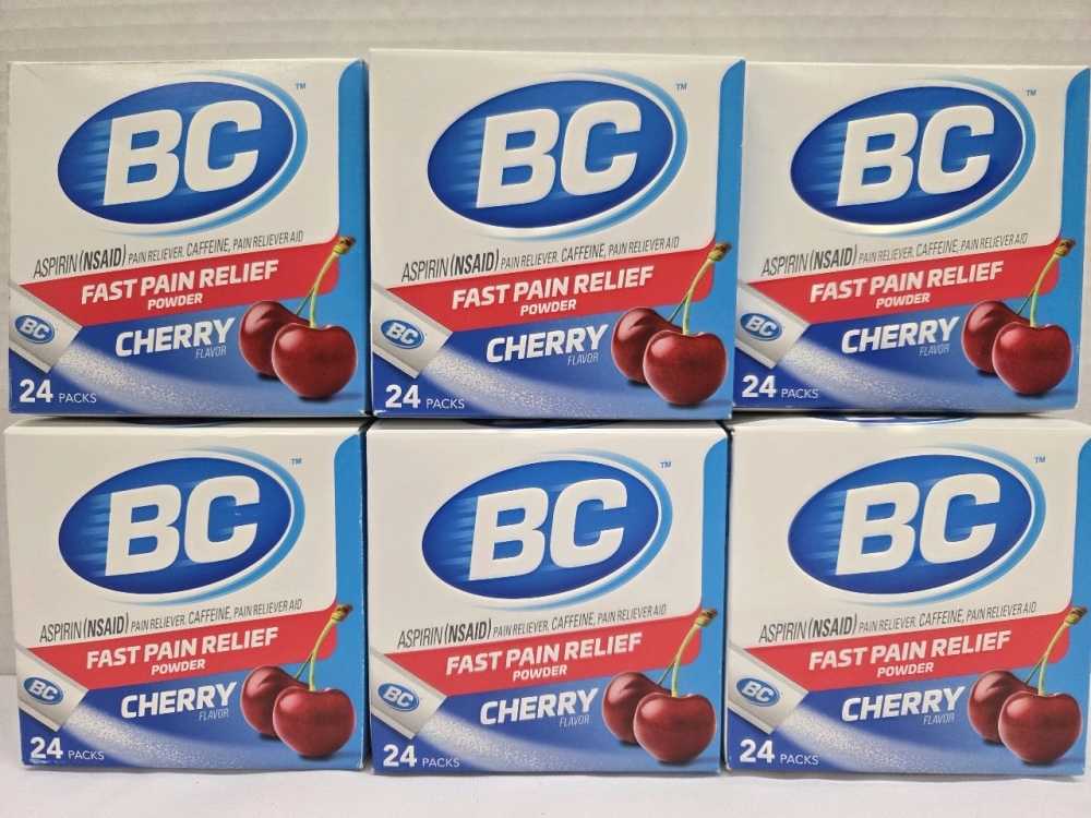 6 New Boxes of BC Fast Pain Relief Powder in Cherry Flavour | ea. Box ...