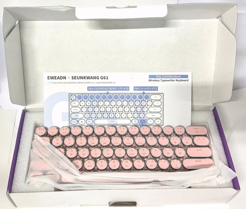 As-New in Box | SEUNKWANG EWEADN G61 Typewriter Keyboard Wireless ...