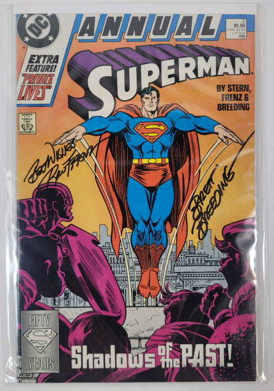 Vintage 1987 DC Comics SUPERMAN Annual #1 & #2 , Both Issues Signed by ...