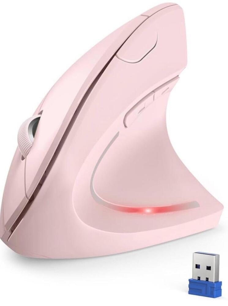 As-New Tecknet Ergonomic Wireless Mouse, TK-MS007, Pink