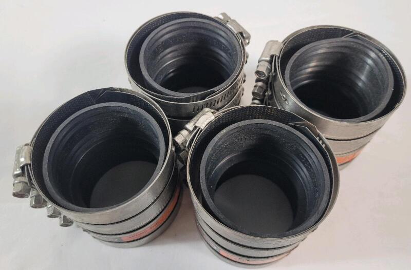 4 New Pasco 2 Heavy Duty No Hub Coupling Pipe Fitting w/Rubber Insert