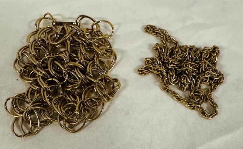 2 Sarah Coventry Chain Necklaces, Small and Large Links