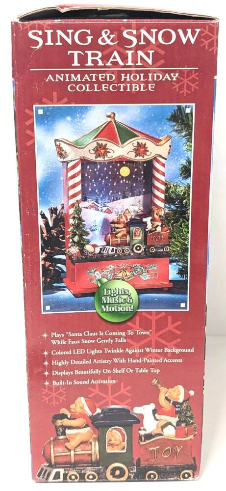 As-New Sing & Snow Train Animated Holiday Collectable, Plays Santa ...