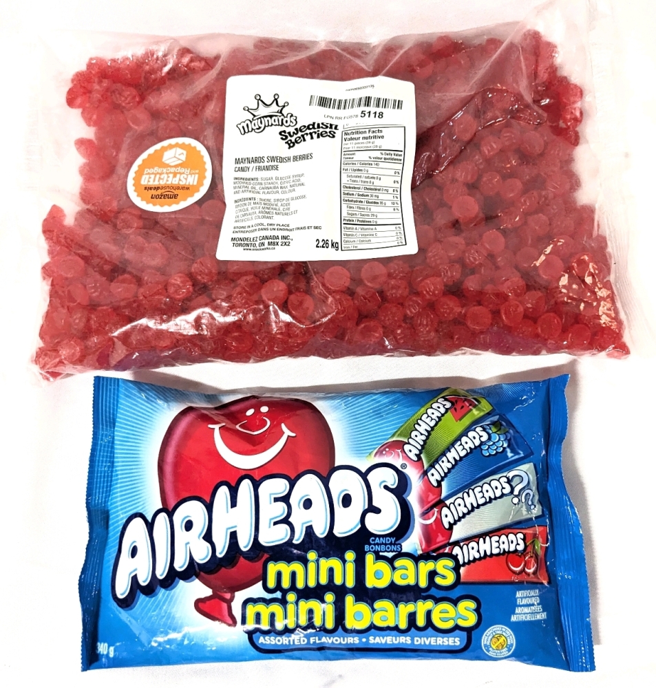New Big Bags of Candy: Maynards Swedish Berries (2.26kg) and Airheads ...