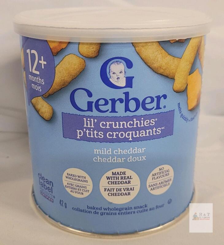 Gerber Lil' Crunchies Mild Cheddar, 6 Pack, 1.48oz Tubs, Non-GMO, 12 ...